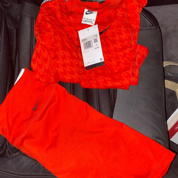 Nike | Shorts | Brand New Red 2 Piece Crop Top Nike Set | Poshmark
